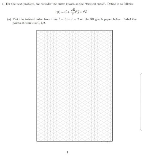 Solved 1 For The Next Problem We Consider The Curve Known