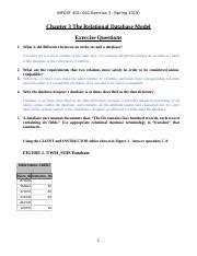 Exercise Ch Relational DB Model Docx INFOST Exercise Spring Chapter The