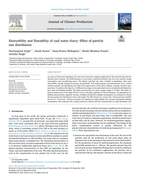Pdf Slurryability And Flowability Of Coal Water Slurry Effect Of