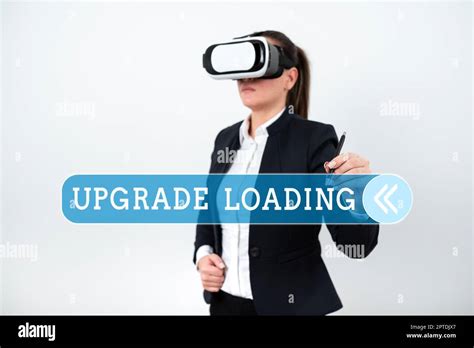 Hand Writing Sign Upgrade Loading Concept Meaning Advancement Of