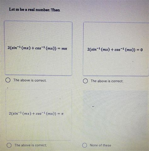 solved let m be a real number then 2 sin mx cos