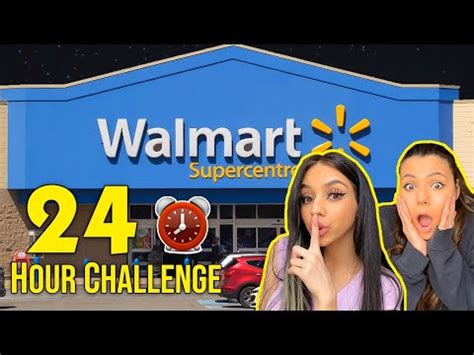 24 HOURS OVERNIGHT IN WALMART! (we got caught) - YouTube