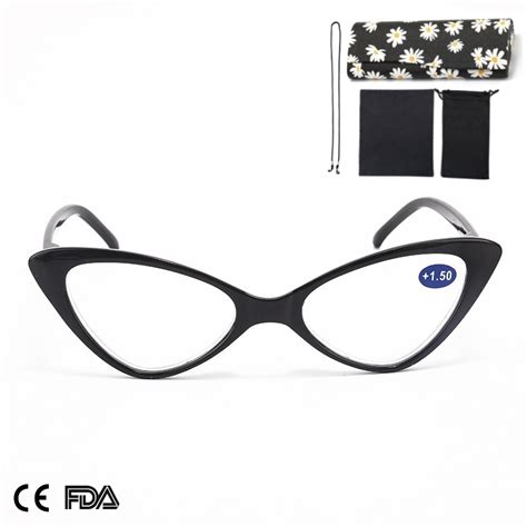 Cat Eye Spring Hinge Fashion Blue Light Blocking Reading Glasses