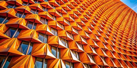 Intriguing Architectural Facade Exploring The Abstract Beauty Of Orange
