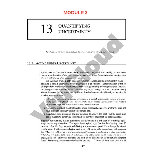 Module Quantifying Uncertainty In Agent Decision Making Studocu