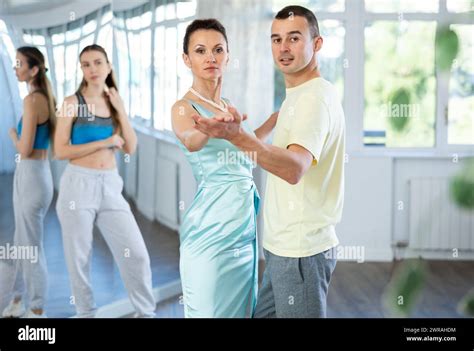 Coach Paired With Man Student Shows Master Class And Explains