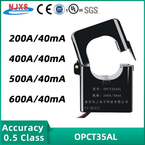 Njxse Split Core Current Transformer Opct35al Clamp Ct Ac 100a 200a 300a 400a 500a 600a 40ma