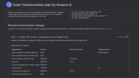 Transforming Java 8 Code To Java 17 Using Amazon Q Transformation Dev