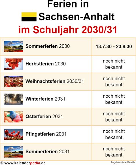 Ferien In Sachsen Anhalt Im Schuljahr