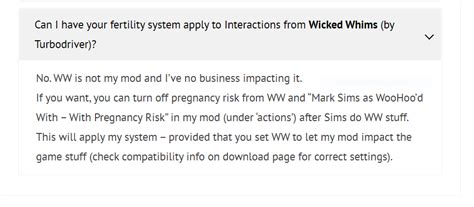 Fertility Set To 0 While On Birth Control Technical Support WickedWhims LoversLab