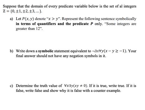 Solved Suppose That The Domain Of Every Predicate Variable