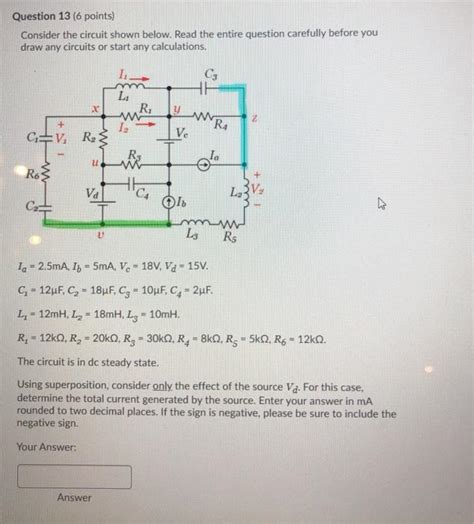 solved question 13 6 points consider the circuit shown