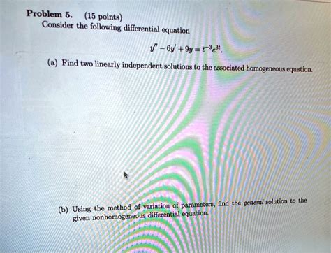 Solved Problem 5 15 Points Consider The Following Differential