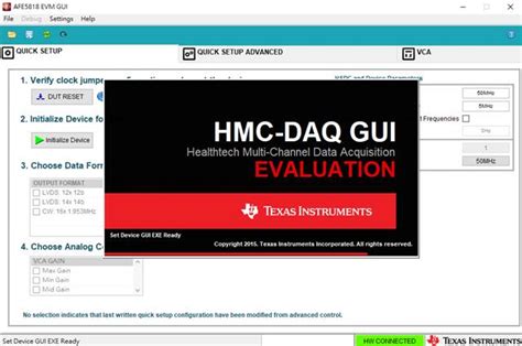 AFE EVM GUI Shows Error After Clicking Initialize Device Data Converters Forum Data