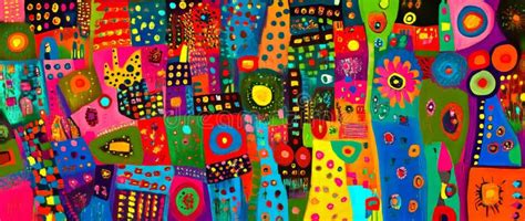 This Mural Is Filled With Abstract Patterns And Shapes That Intertwine