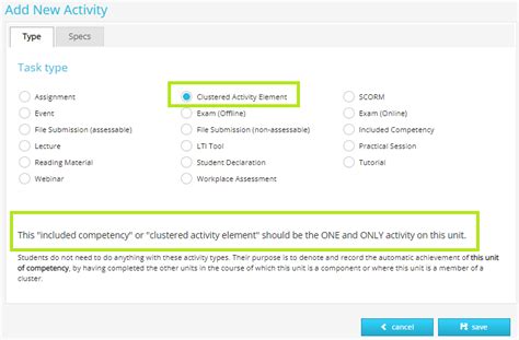 Cluster Activity Elements Caes Vasto Software