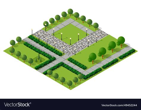 Nature Forest Landscape Of Isometric Royalty Free Vector