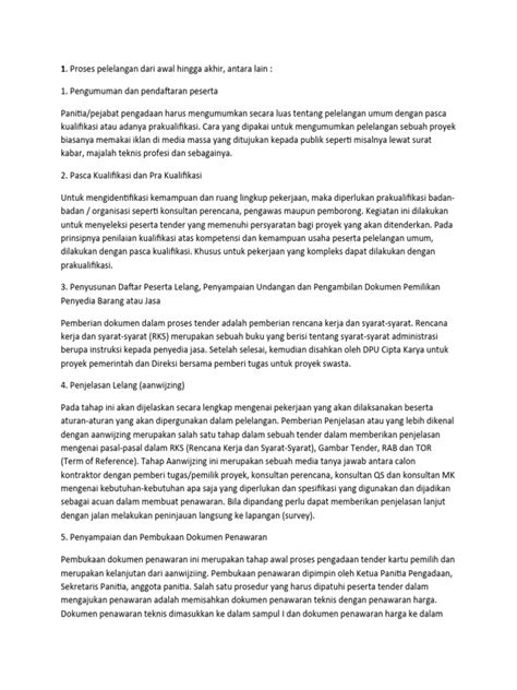 Proses Pelelangan Dari Awal Hingga Akhir Pdf