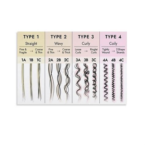 Hair Texture And Curl Pattern Chart Nutrition Guide For Hair Health
