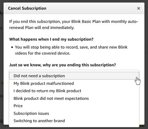 How To Cancel A Subscription Plan Blink Support