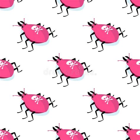 Bug Isometric Icon Seamless Pattern Virus Symbol Stock Vector Illustration Of Texture