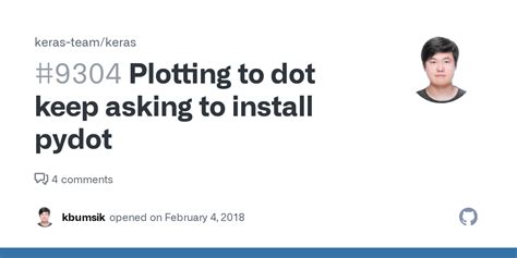 plotting to dot keep asking to install pydot · issue 9304 · keras team