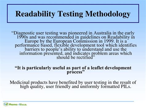 Ppt Readability Testing Of Package Information Leaflets And Bridging