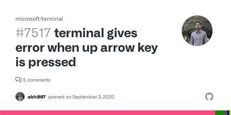 Terminal Gives Error When Up Arrow Key Is Pressed Issue Microsoft Terminal GitHub