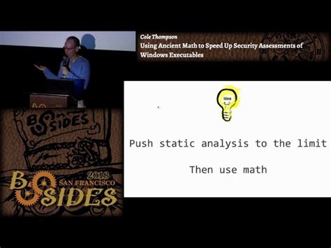 Security Bsides Talk Using Ancient Math To Speed Up Security Assessments Of Windows Executables