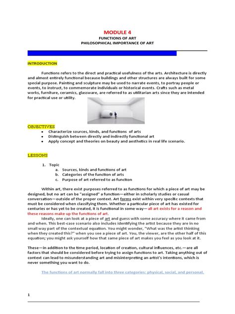Module 4 Functions Of Arts Pdf Psychotherapy Fine Art