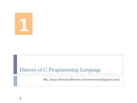 Lecture 1 History Of C Programming Ppt Programming Languages Computing