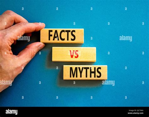Facts Vs Myths Symbol Concept Words Facts Vs Myths On Wooden Blocks On