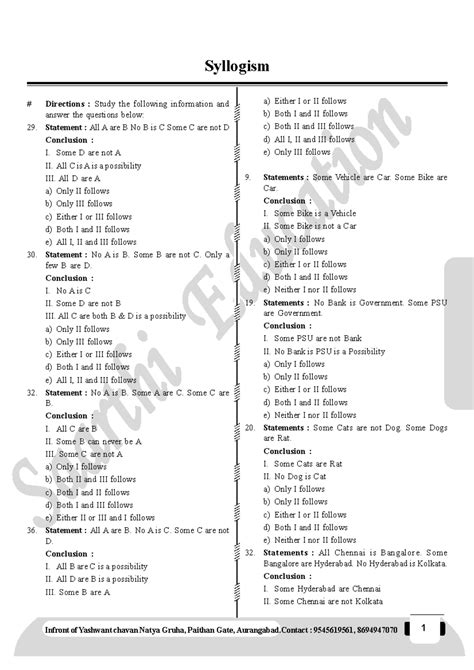 Syllogism Math Reasoning Solving S Aarthi Education Saarthi
