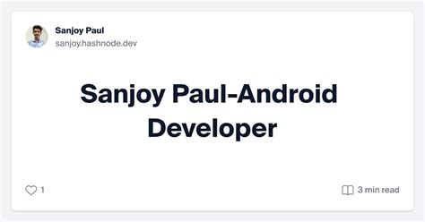 Sanjoy Paul Android Developer