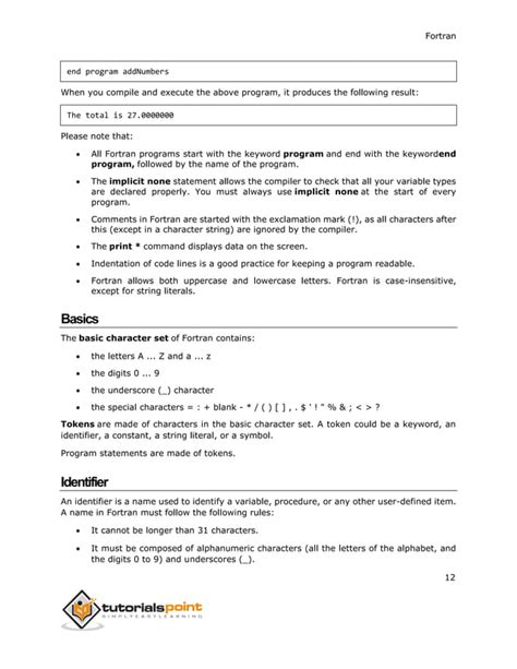 Fortran Tutorial PDF Programming Languages Computing