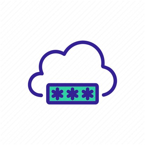 Cloud Folder Opened Padlock Password Security Storage Icon