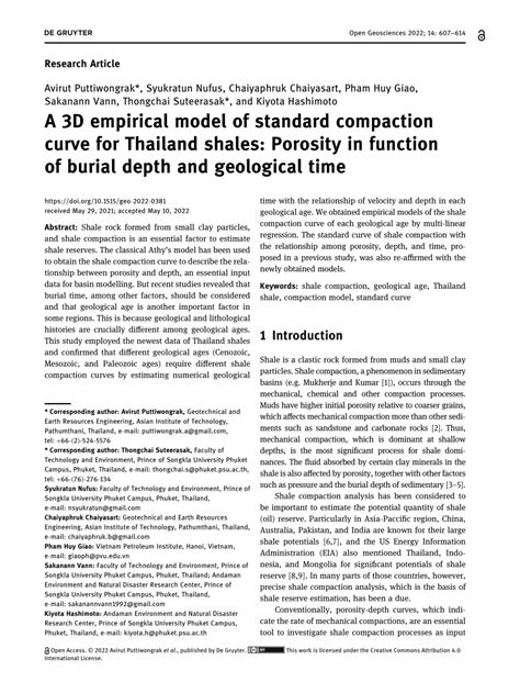 Pdf A 3d Empirical Model Of Standard Compaction Curve For Thailand