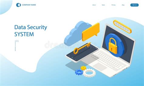 Isometric Personal Data Protection Web Banner Concept Cyber Security And Privacy Stock Vector