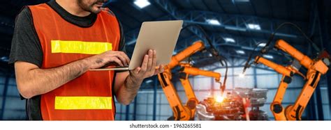 Engineer Use Advanced Robotic Software Control 스톡 사진 1963265581 Shutterstock