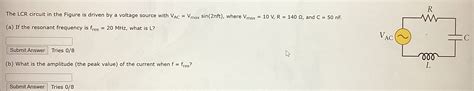Solved The LCR Circuit In The Figure Is Driven By A Voltage Chegg Com