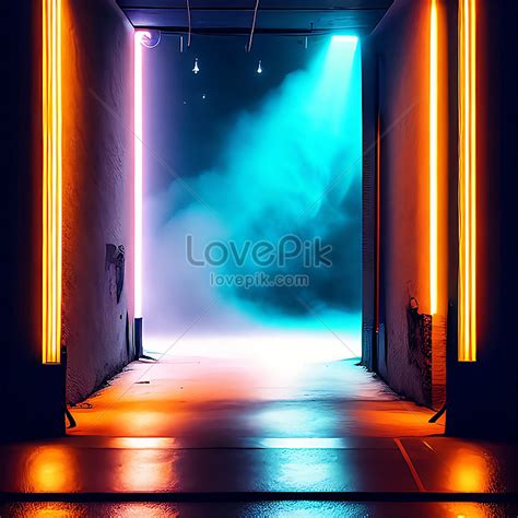 어두운 밤 도시 거리 네온 스포트라이트 연기 보기 배경 어두운 밤 도시 추상 배경 사진 무료 다운로드 Lovepik