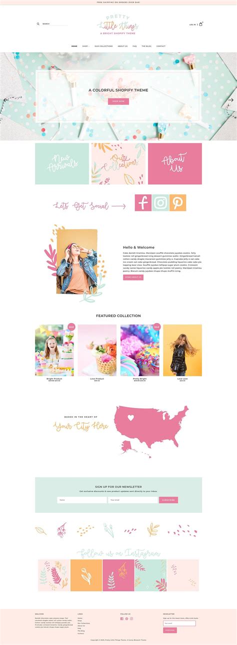 Feminine Shopify Theme Shopify Website Design Colorful Website Design Wordpress Website Design