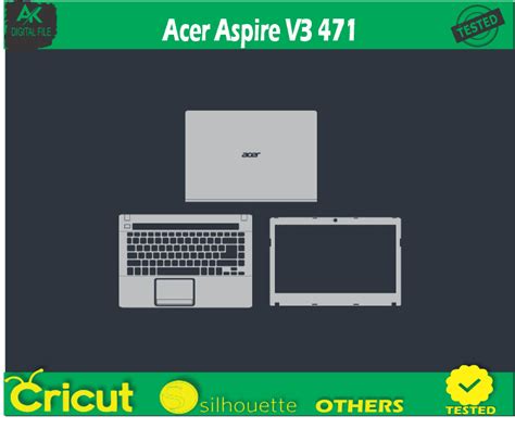 Acer Aspire V3 472 Skin Template Vector AK Digital File