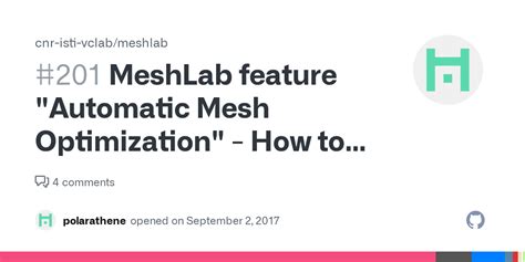 MeshLab Feature Automatic Mesh Optimization How To Perform It Issue 201 Cnr Isti Vclab