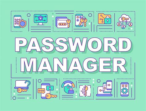 Password Manager Protecting Information Word Concepts Banner