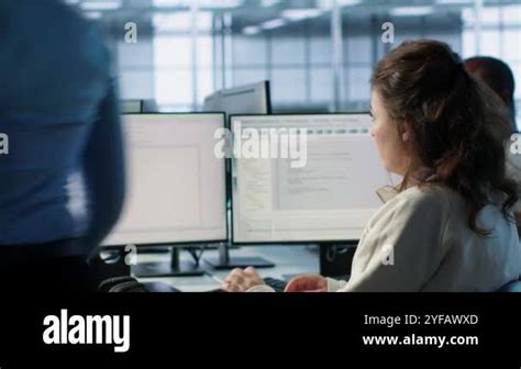 system admin working in computer network security data center ensuring
