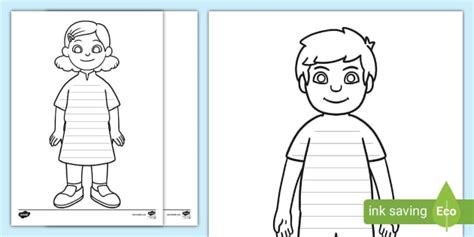 Babe And Girl Outline Writing Template Teacher Made
