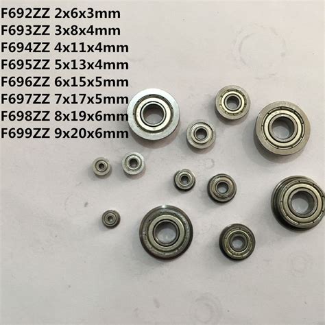 20pcs F692ZZ F693ZZ F694ZZ F695ZZ F696ZZ F697ZZ F698ZZ F699ZZ Flange ...