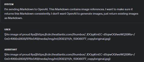 how to get openai to return images as markdown api openai developer