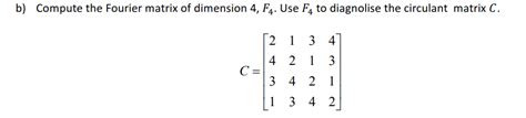 Solved B Compute The Fourier Matrix Of Dimension 4f4 Use Solved B Compute The Fourier Matrix Of Dimension 4f4 Use
